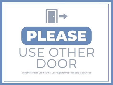 Free Please Use Other Door Sign Templates