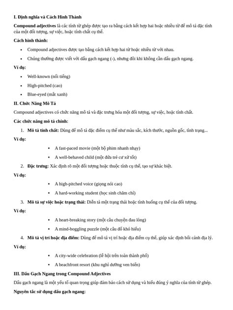 Compound Adjectives Pdf