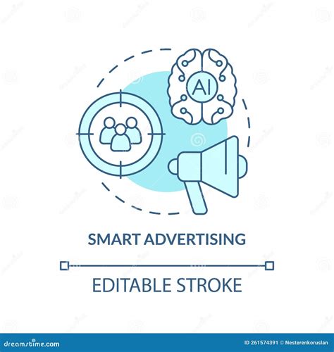 Smart Advertising Turquoise Concept Icon Stock Vector Illustration Of