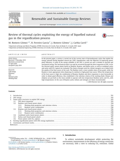 review of thermal cycles exploiting the exergy of liquefied natural gas