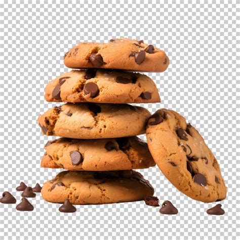 투명한 배경에 고립 된 맛있는 초콜릿 쿠키 프리미엄 Psd 파일