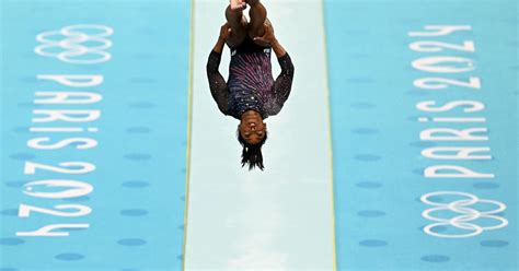 Simone Biles Drills Yurchenko Double Pike In Practice At The Paris Olympics