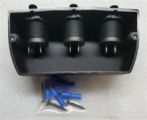 Black Usb Surface Mount Triple Sockets With Usb Charger 4 2a And Socke