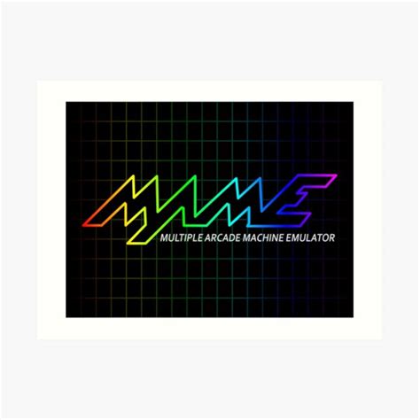 MAME Multiple Arcade Machine Emulator Multicolor Grid Logo Art Print