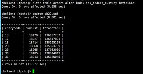 ob4 0 tpch db22 sql不加索引执行11秒钟，加索引之后20分钟不出结果 oceanbase 技术问题 社区问答