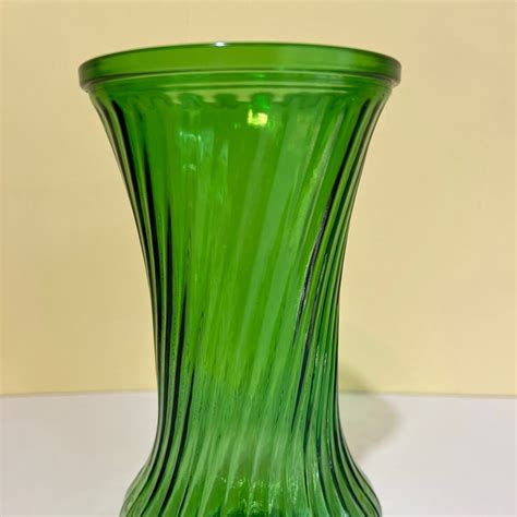 Green Glass Vase Etsy
