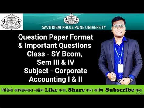 SY Bcom Sem III IV Corporate Accounting I II Question Paper
