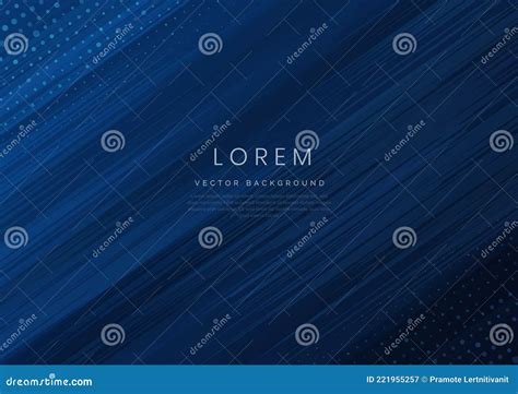 Abstract Blue Stripe Diagonal Lines Light On Dark Blue Background Stock