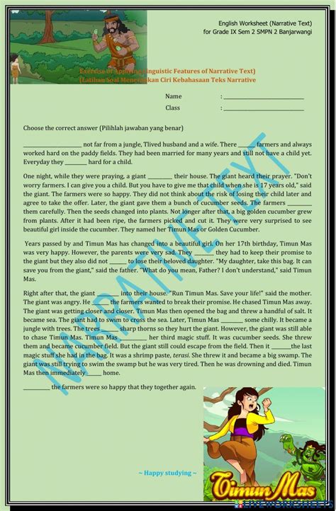 Narrative Text Exercise For 9 Live Worksheets