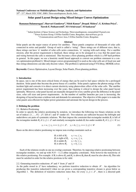 Pdf Solar Panel Layout Design Using Mixed Integer Convex Optimization
