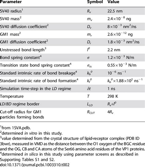 parameters of the stochastic computational model download table