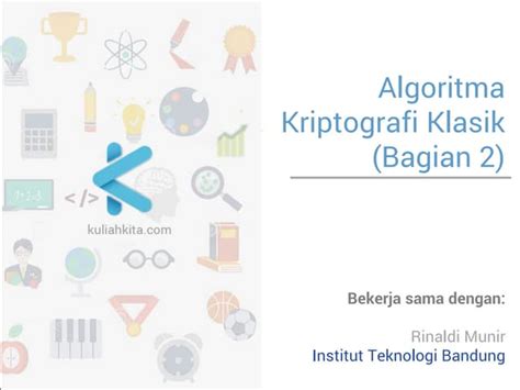 Kriptografi Algoritma Kriptografi Klasik Bagian 2 Ppt