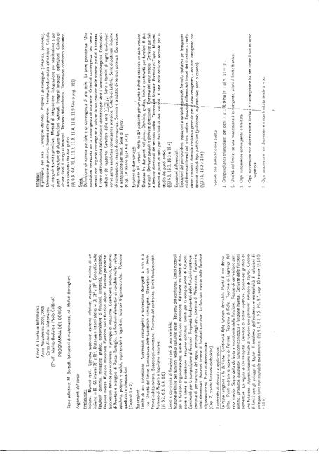 Analisi Matematica Aa2005 2006 Teoremi Orale Docsity