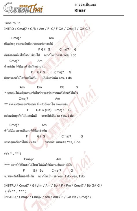 คอร์ดเพลง อาจจะเป็นเธอ Klear