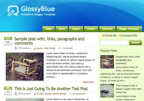 Glossyblue Fixed Blogger Template • Blogspot Templates 2025