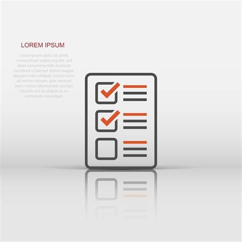 Icône De Signe De Document De Liste De Contrôle Dans Le Style Plat