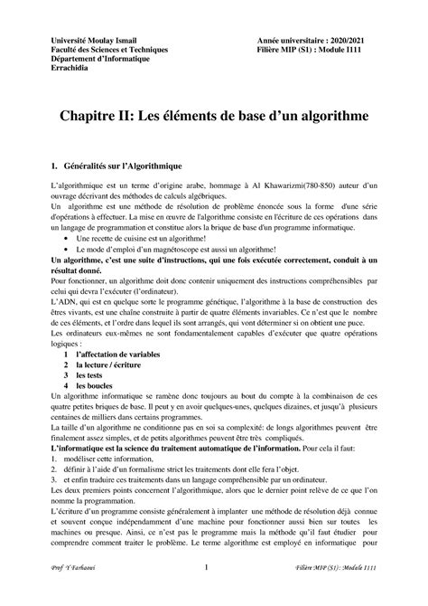 Les éléments de base dun algorithme Généralités sur lAlgorithmique Lalgorithmique est un