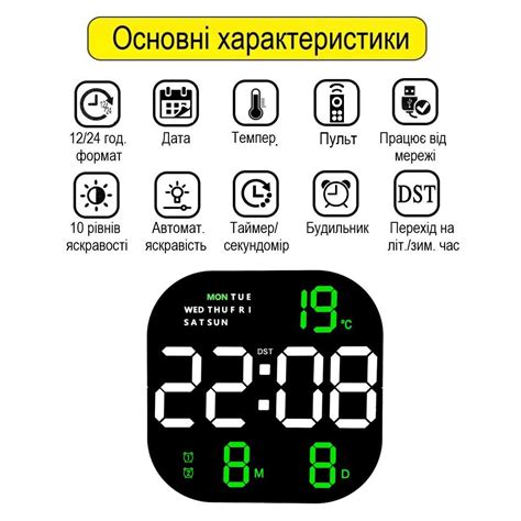 ᐉ Годинник настінний електронний Mids з термометром і календарем таймер