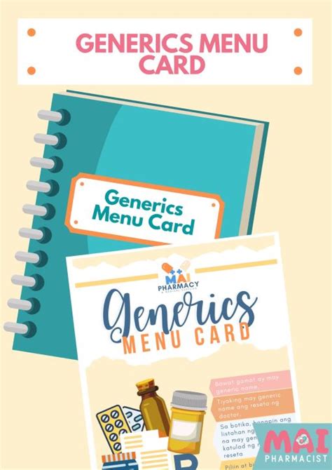 Generics Menu Card For Drugstore Lazada Ph