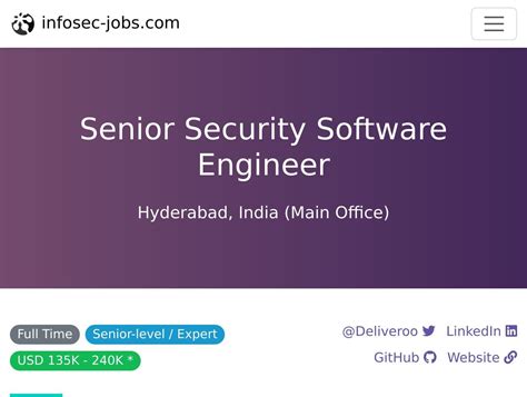 Hiring Senior Security Software Engineer In Hyderabad India Main