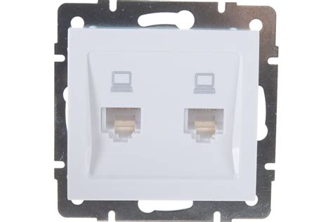 Двойная компьютерная розетка LEZARD RAIN белая 703-0288-141 - выгодная ...