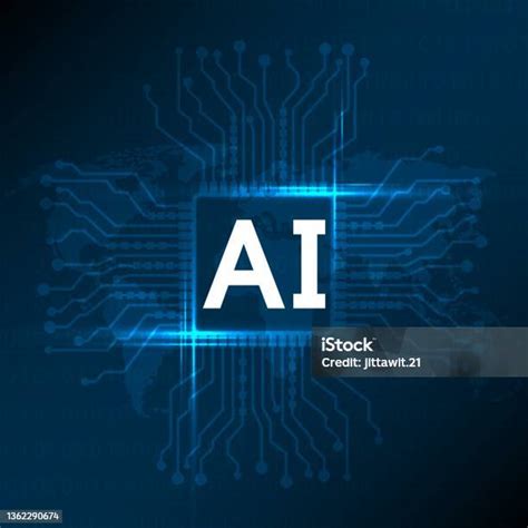 Ai 텍스트와 빛나는 회로 배경으로 컴퓨터 마더 보드 칩의 3d 렌더링 머신 러닝에 대한 스톡 벡터 아트 및 기타 이미지 머신 러닝 가상현실 개념 Istock