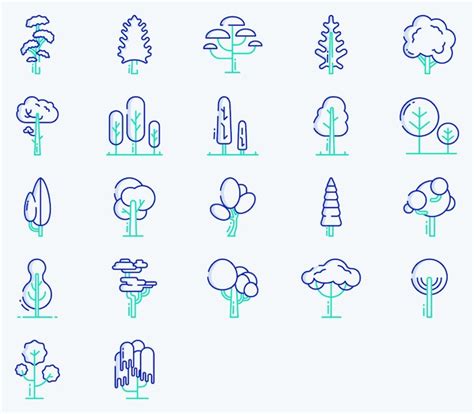 Premium Vector Trees Vector Set