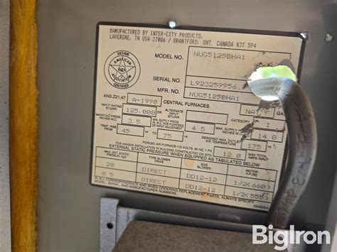 Pallet Of Natural Gas Furnace Units Construction Bigiron