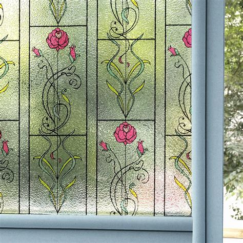 45200 Cm Stained Iron Rose Decorative Window Filmvinyl Static Cling Privacy Glass Sticker For