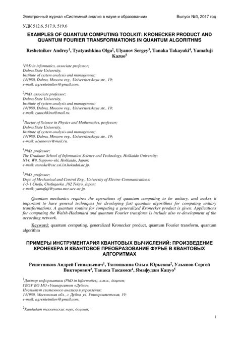 Examples Of Quantum Computing Toolkit Kronecker Product And Quantum Fourier Transformations In