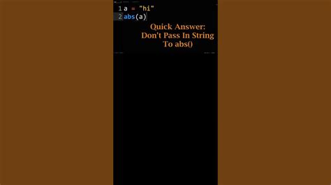 Typeerror Bad Operand Type For Abs Str Youtube
