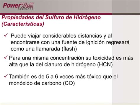 El Sulfuro De Hidrogeno Y Fuentes H2S Ppt