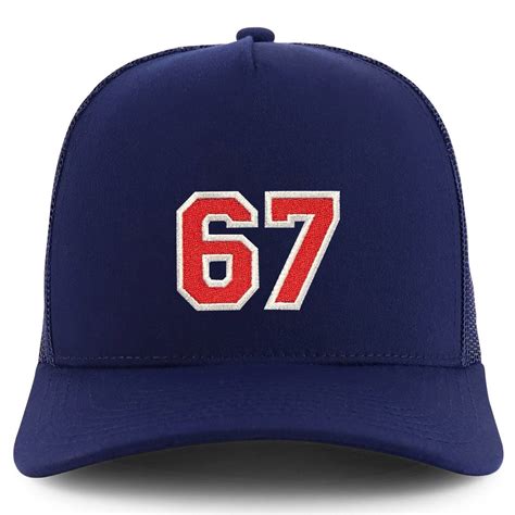 Stitchfy Number 67 Varsity Font Embroidered 5 Panel Structured Snapback