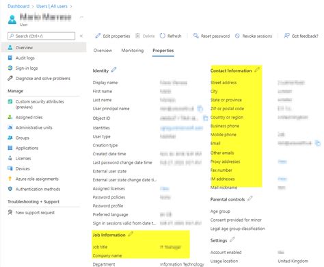 Azure Active Directory Role For Hr Department To Modify User Contact