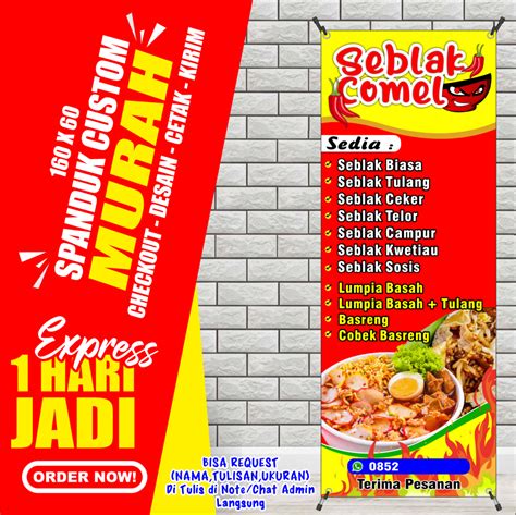Spanduk Seblak Banner Seblak Ukuran 160x60 Cm Bayar Ditempat