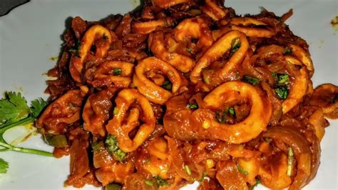 Chilli Squid Squid Chilli Fry Indian Recipe Calamari Squid Chilli Indian Seafood Recipe