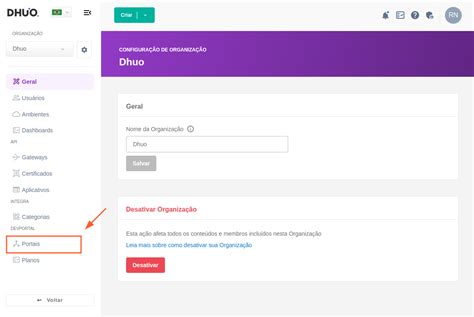 Adicionar e Listar configurações de Ambiente do Portal DHuO API Plus