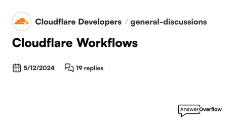 Cloudflare Workflows Cloudflare Developers