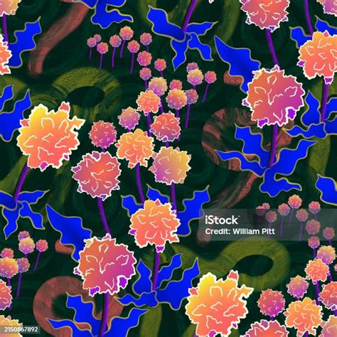 Psychedelic Flower Fantasy Stock Illustration Download Image Now