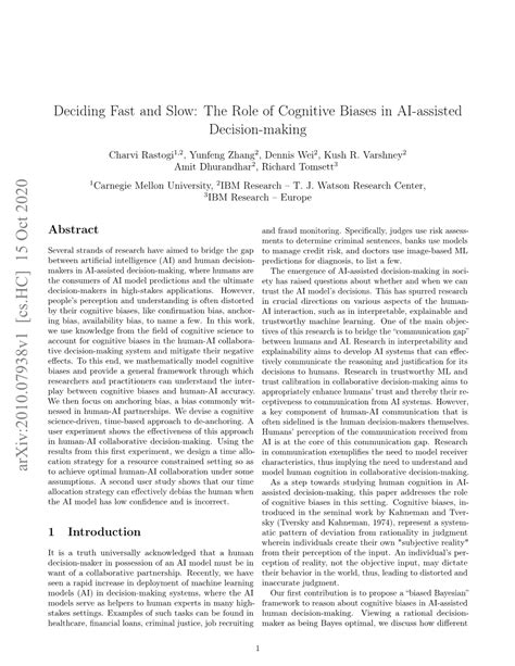 The Role Of Cognitive Biases In Ai Assisted Decision Making Docslib