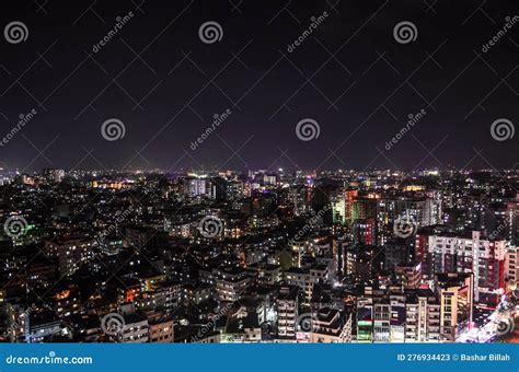 Urban Night Skyline Dhaka Bangladesh Dhaka Hatirjheel Bangladesh