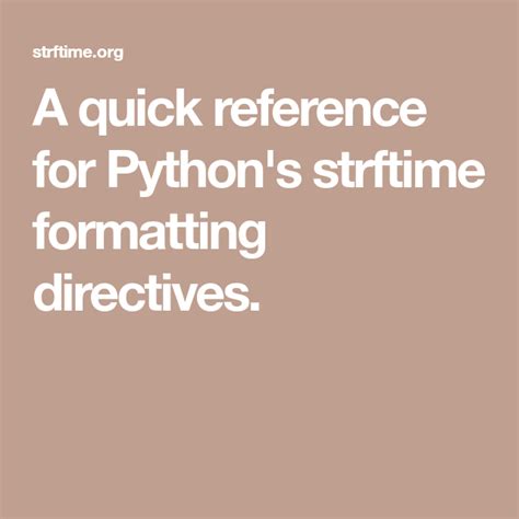 Python Strftime Formatting Directives