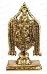 Glossy Brass Religious Hindu God Tirupati Balaji Statue Idol Figurine