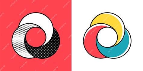 Logotipo Triangular Yin Y Yang En El Emblema De La Trinidad Signo De