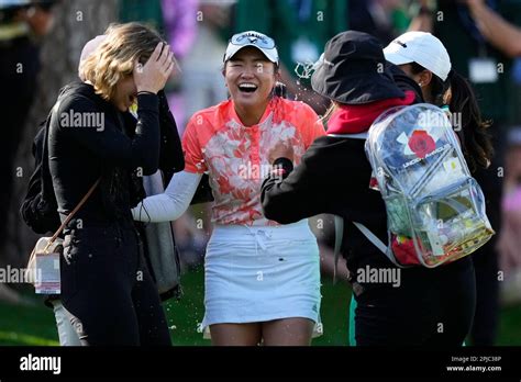 Rose Zhang Celebrates After Winning The Augusta National Womens Amateur Golf Tournament In A