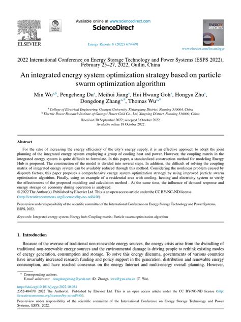 An Integrated Energy System Optimization Strategy Based On Particle
