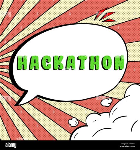 Text Showing Inspiration Hackathon Business Idea Event Where Large Number Of People Engage In