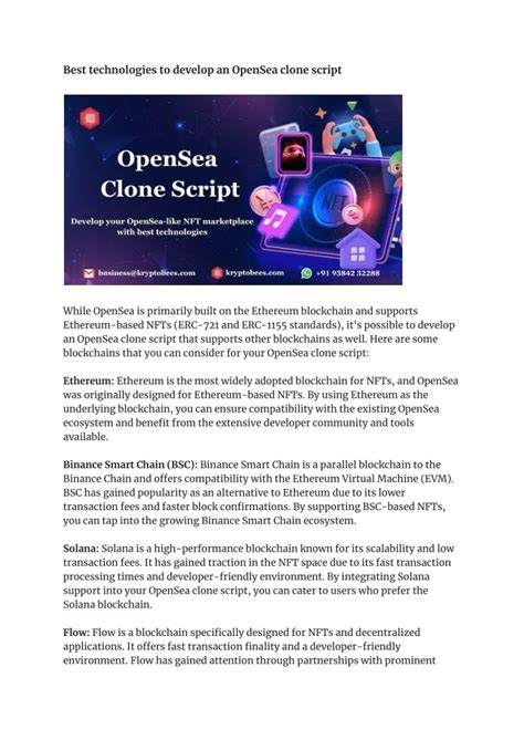 Ppt Best Technologies To Develop An Opensea Clone Script Powerpoint