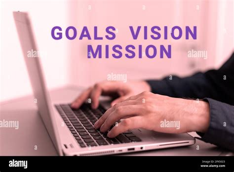Writing Displaying Text Goals Vision Mission Business Concept
