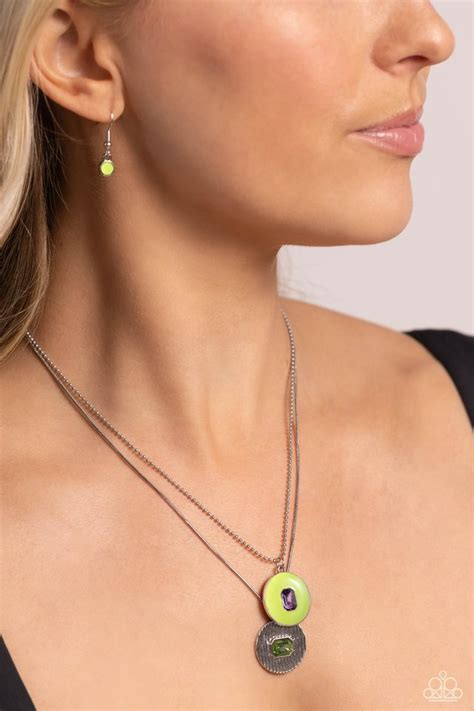 Paparazzi Necklace ~ Cryptic Couture Green Paparazzi Jewelry